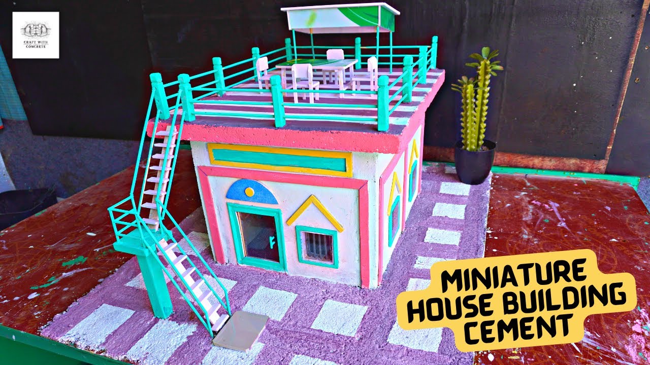 Mini House Building Concrete | Miniature House Making with Cement ...