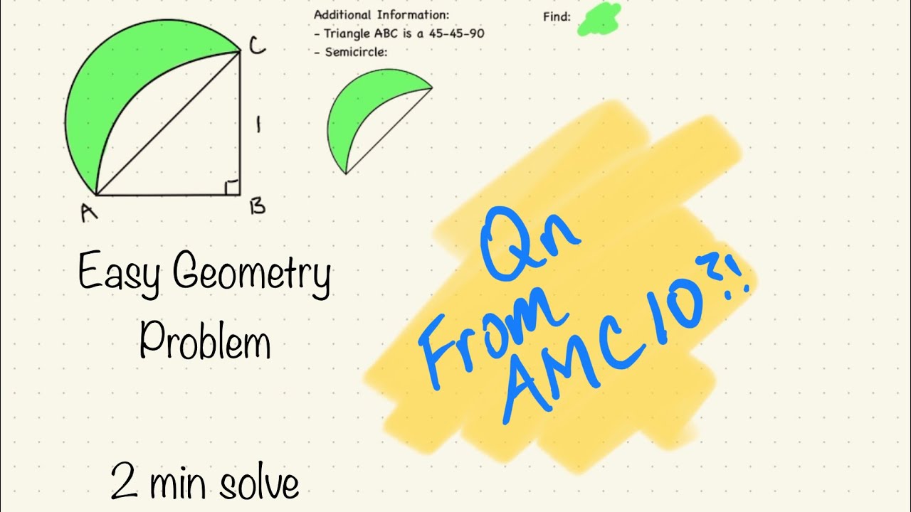 An Easy Geometry Problem From AMC 10??? | 2 min Solve - YouTube