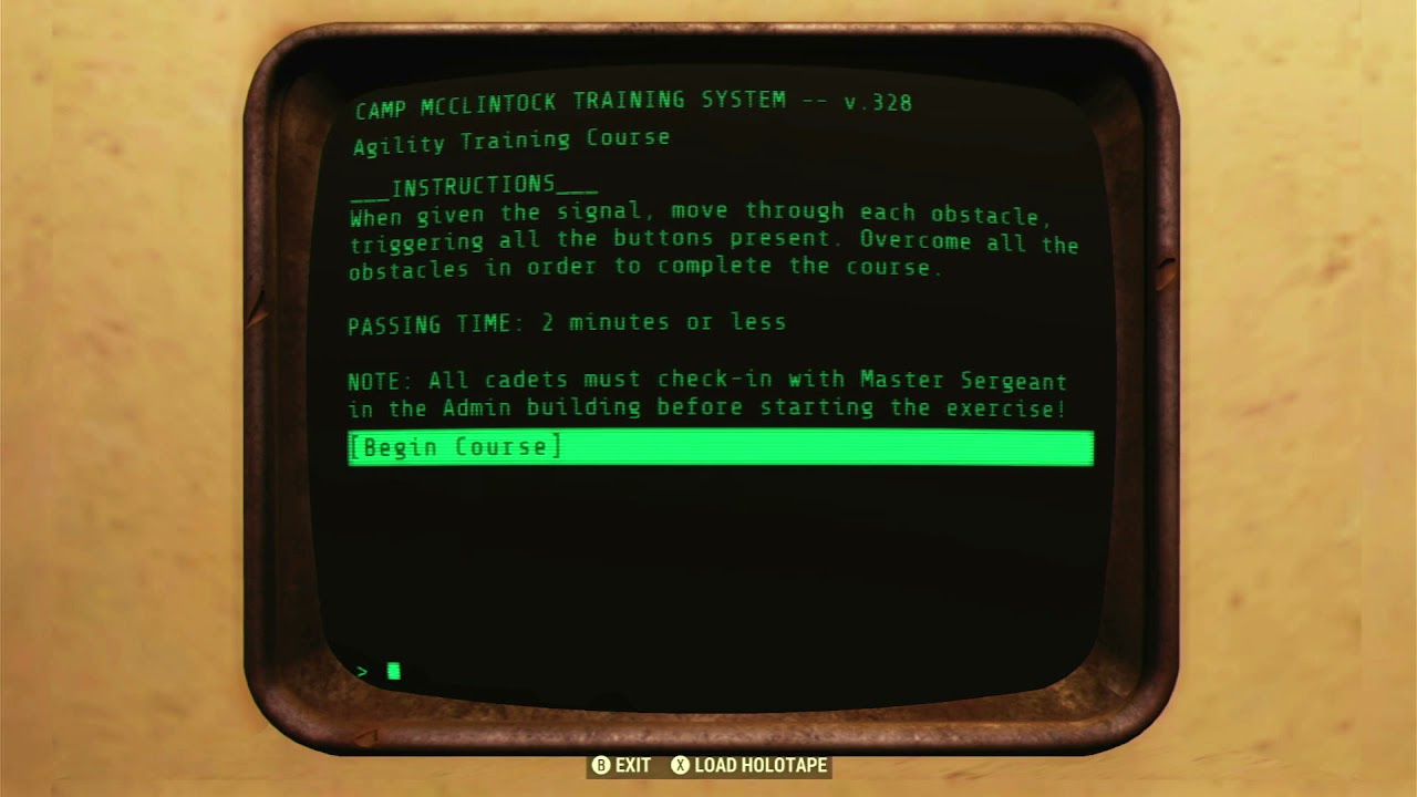 Agility Training Terminal - Fallout 76 Terminal - YouTube
