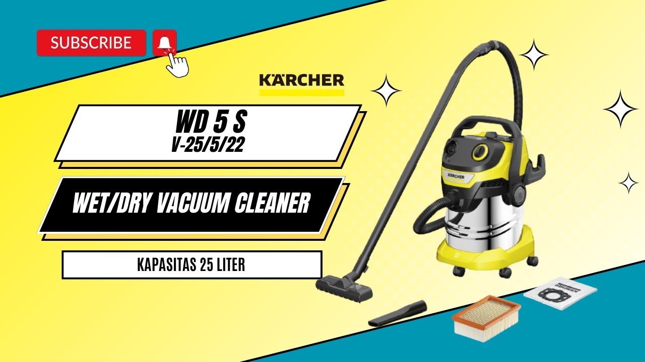Vacuum Cleaner Karcher WD 5s V-25/5/22 (Wet & Dry 25 Liter) - YouTube