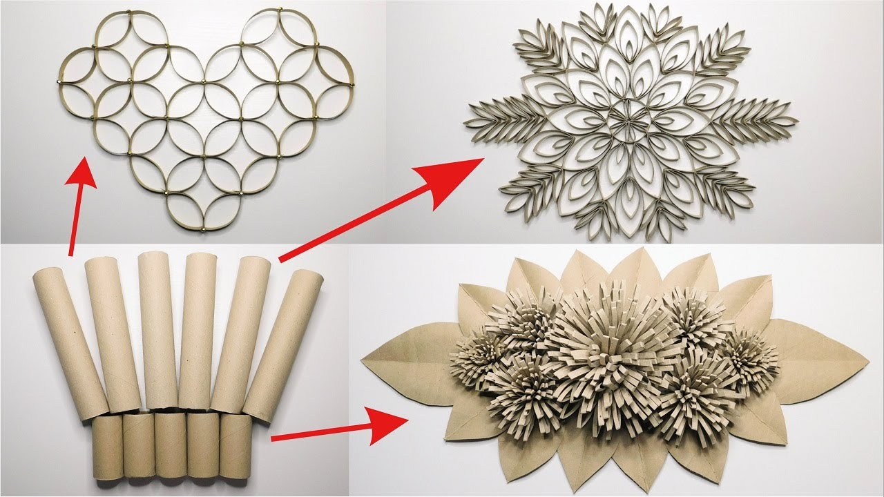 ♻️ Recycled Wall Decor Crafts 🔝 3 Amazing DIY Ideas 💡 How to Easy Reuse ...