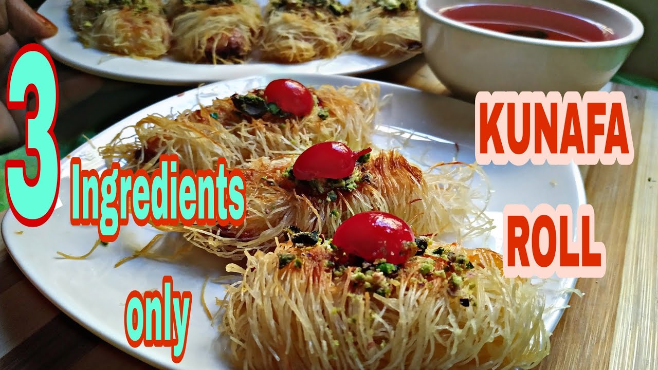 cheese kunafa rolls | kunafa rolls without oven | easy to make kunafa ...