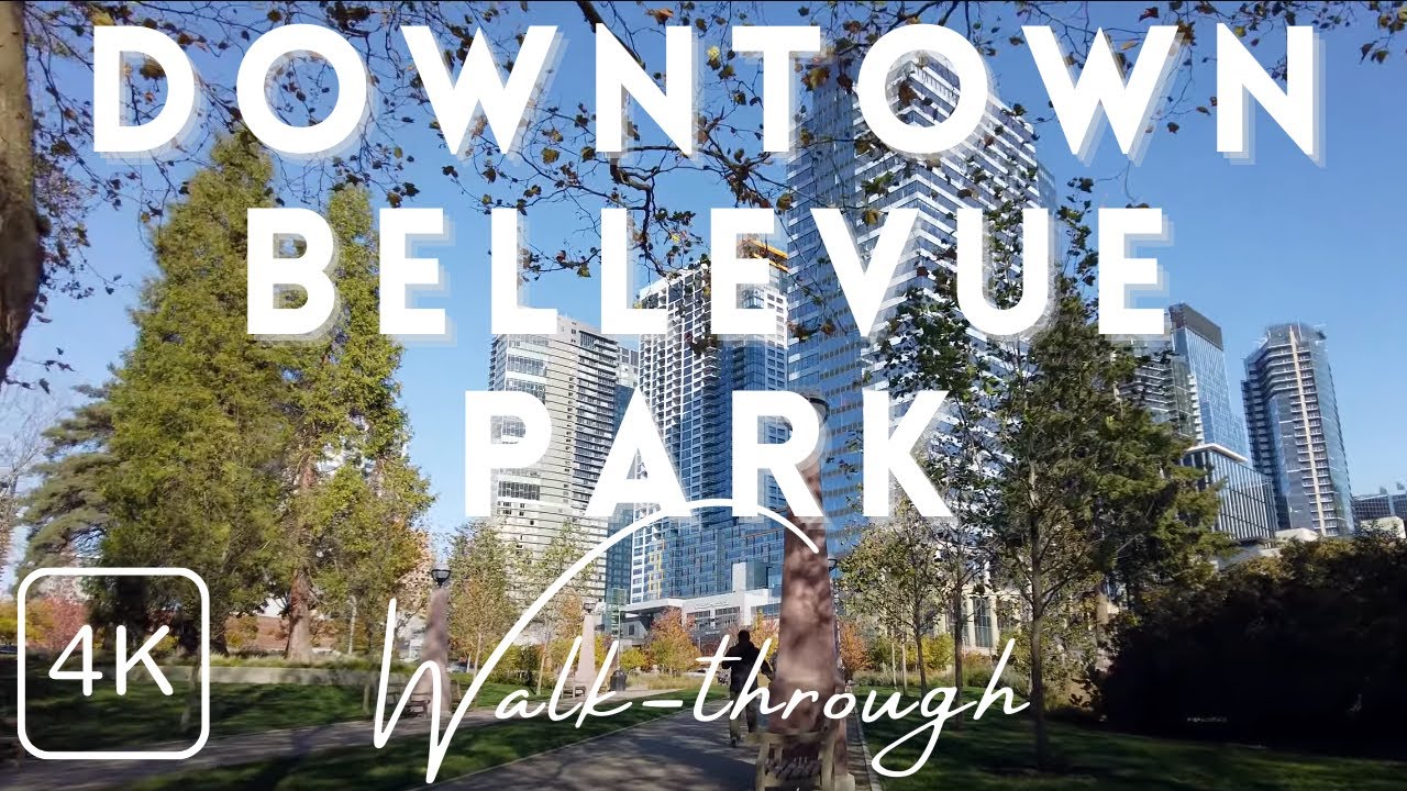 Sunny Autumn Walk Through the Downtown Bellevue Park, Bellevue WA Nov ...