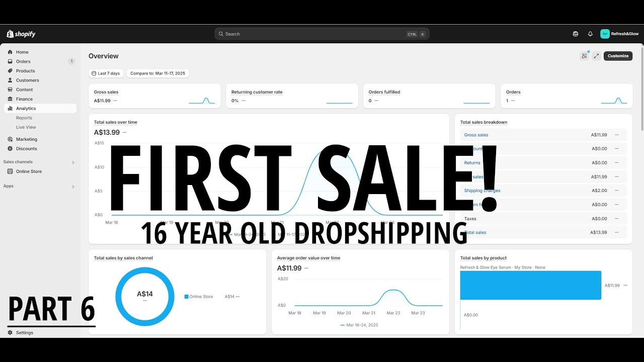 First Sale Dropshipping From Scratch At 16 Years Old! | Part 6 - YouTube