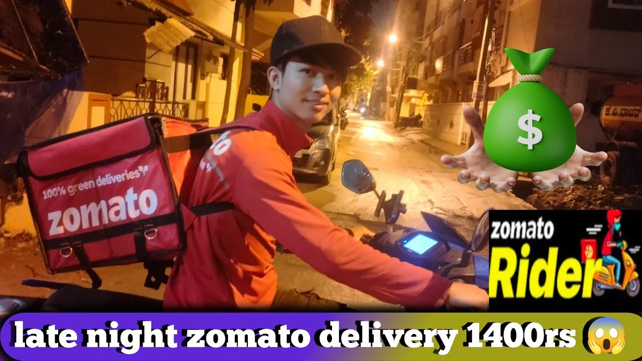 late night 7 PM to 4 AM doing zomato delivery 1400rs earnings part 2 ...