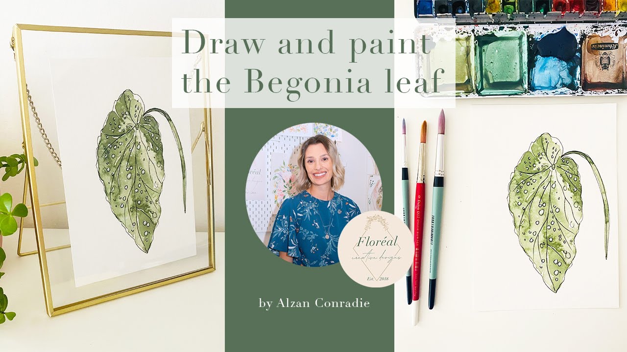 Learn how to draw and paint a Begonia leaf - YouTube