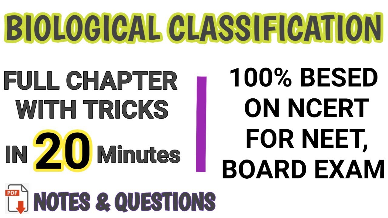 BIOLOGICAL CLASSIFICATION IN OneShot// #trick #NEET #CBSE # ...