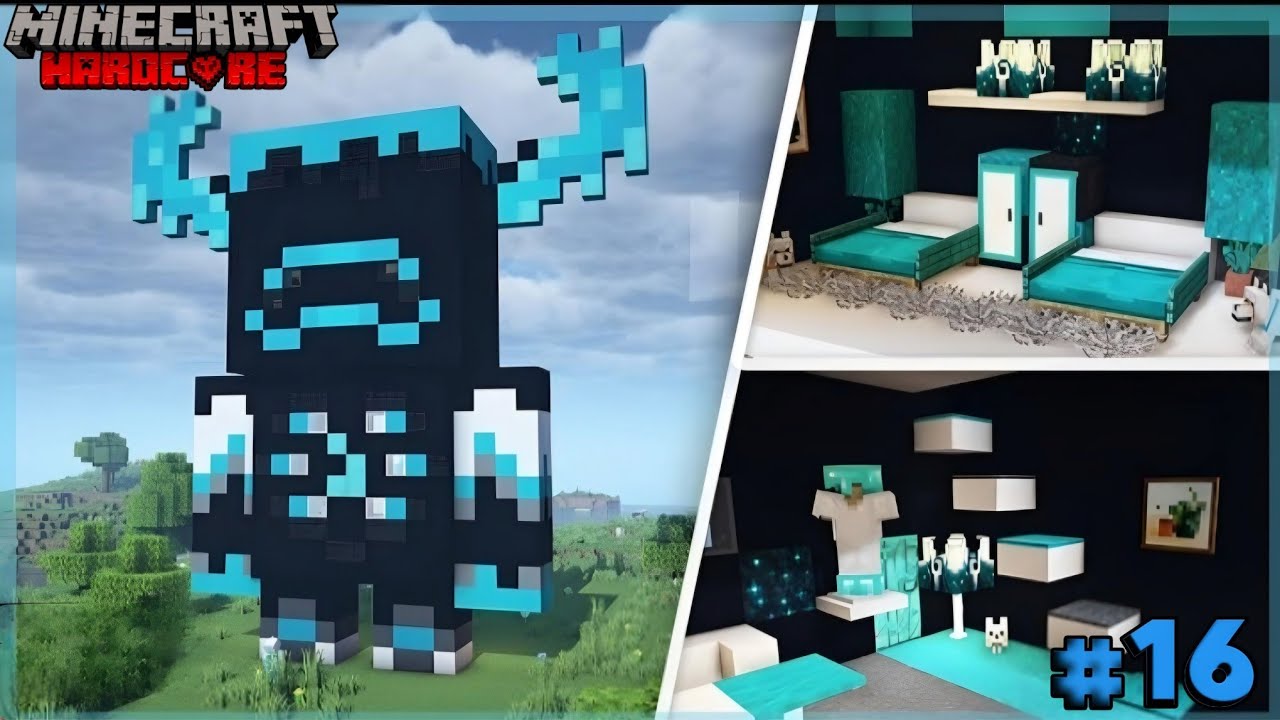 I build this warden statue base in Minecraft hardcore ! - YouTube