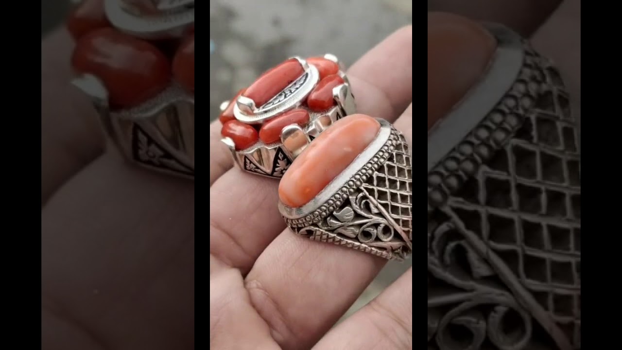 Marjan stone rings 100% natural stones - YouTube