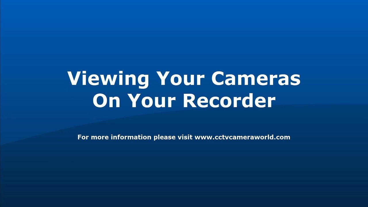 Viewing Security Camera Grid on your Camera System - YouTube