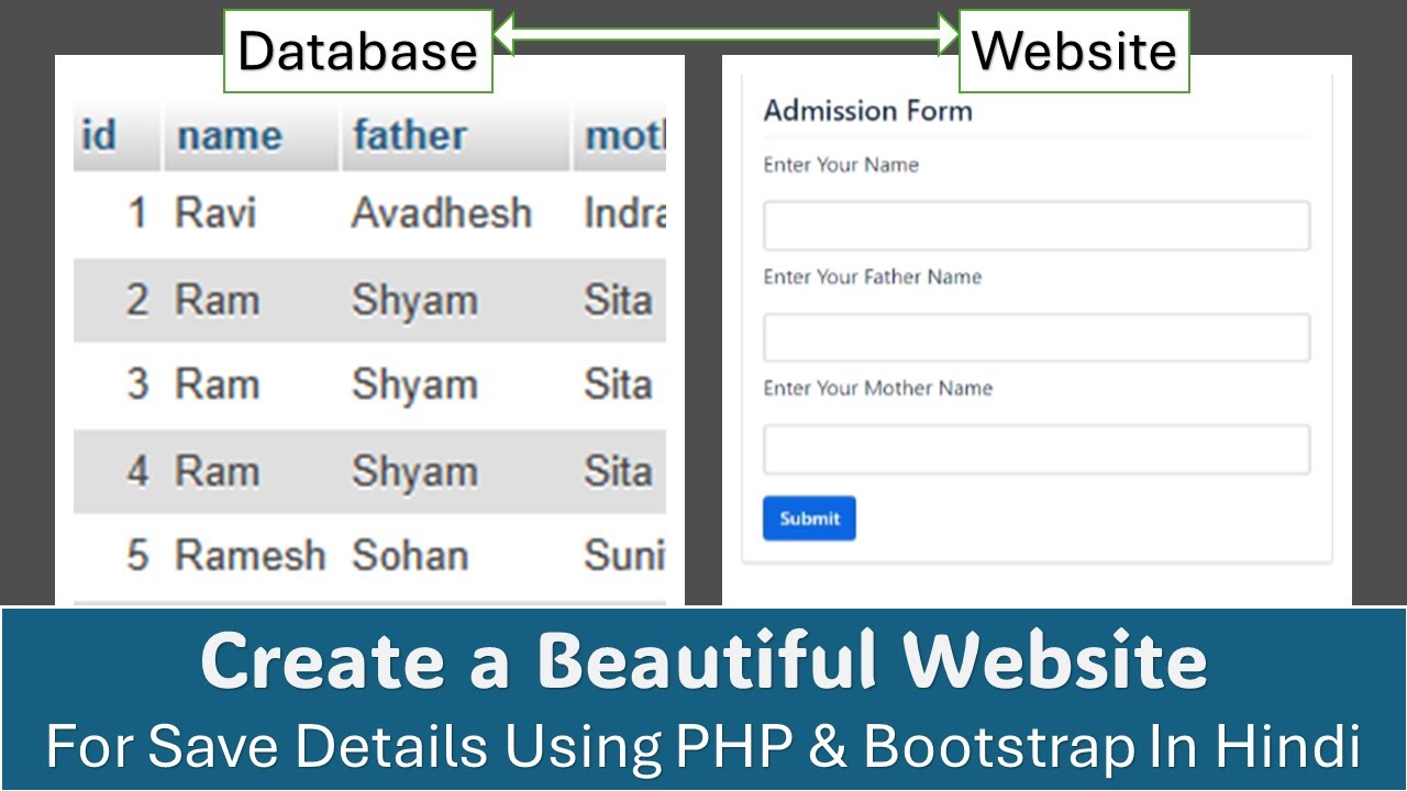 Save Details Using PHP & Bootstrap - YouTube