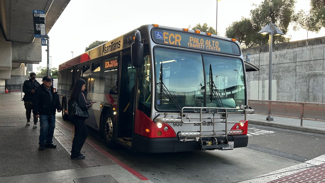 (Full Route!) SamTrans #900 on Route ECR from Daly City BART to Palo ...