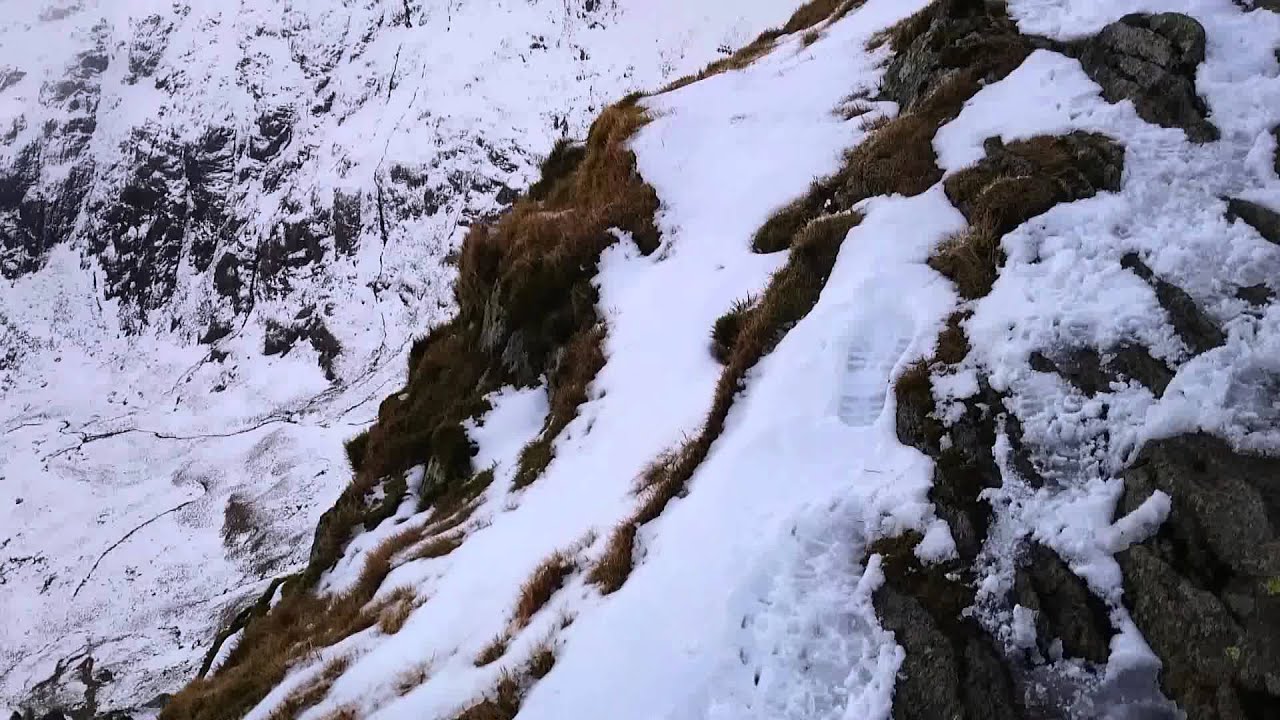 Helvellyn 1 march 2014 striding edge - YouTube
