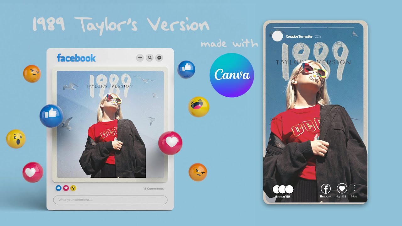 How to make 1989 Taylor's Version Album Cover | Taylor Swift Inspired ...