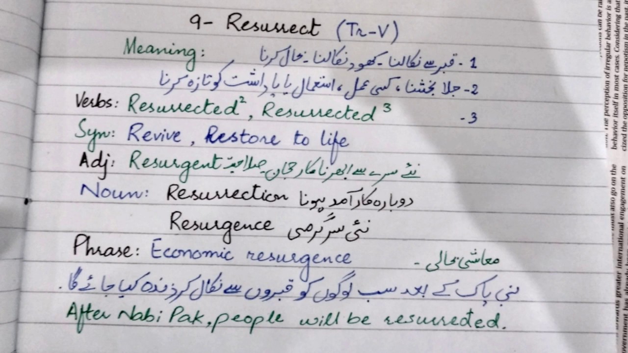 9- Resurrect, Resurrection, with meaning, Synonym and Usage - YouTube