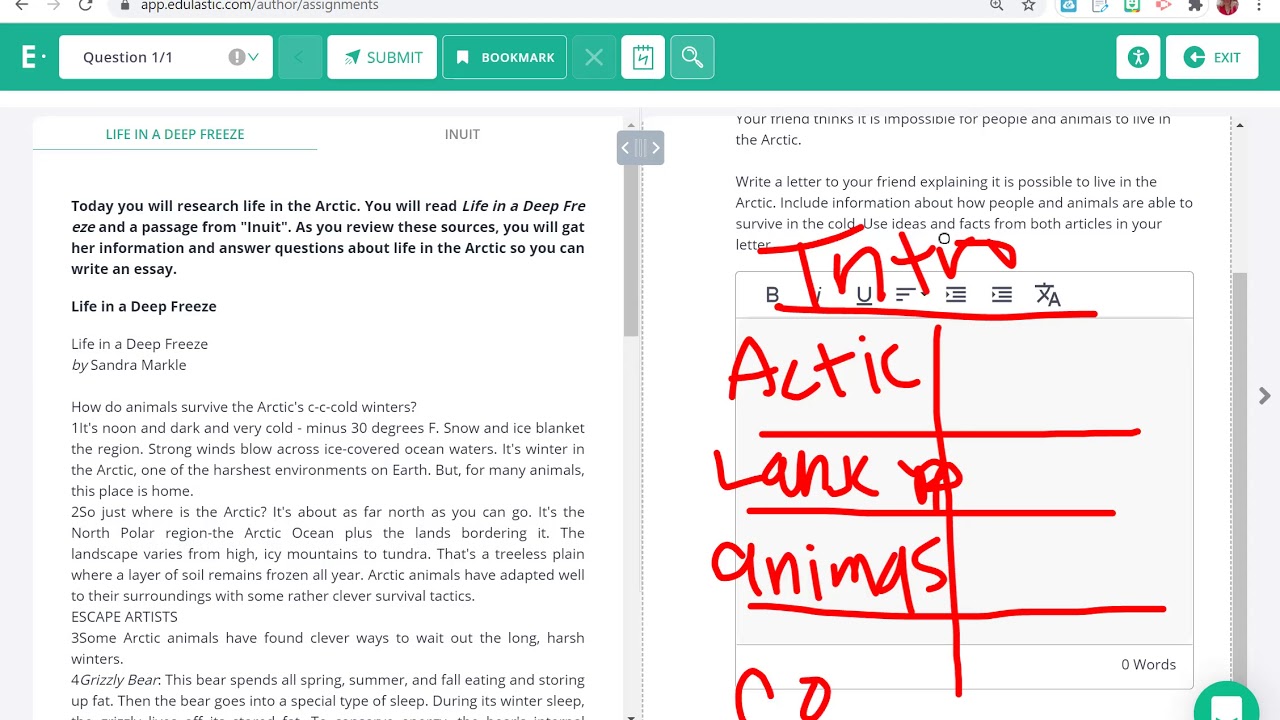 Writing: Edulastic Walkthrough (Informational) - YouTube
