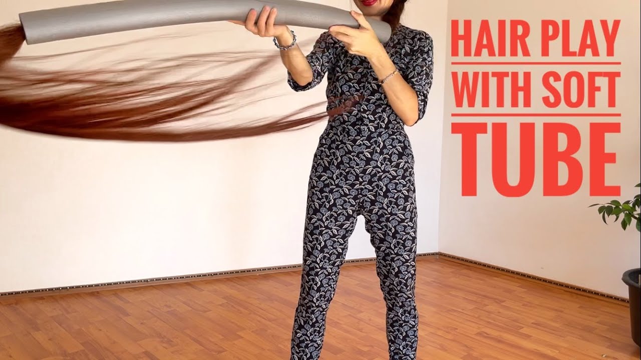 Hair play with soft tube (preview) - YouTube