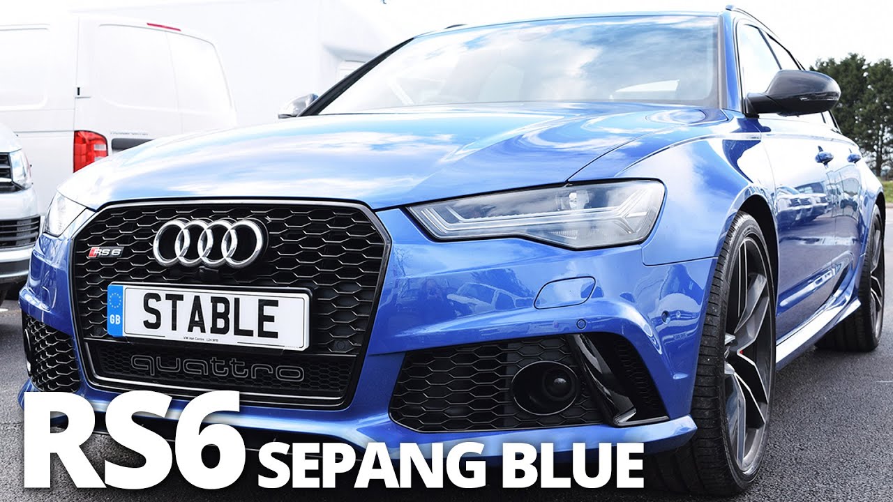 2016 Audi RS6 walk around and exhaust sounds Sepang Blue - YouTube