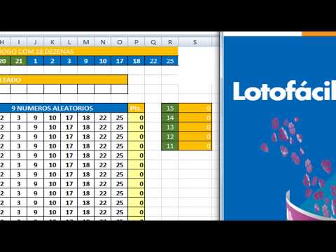 Lotofácil Planilha 18 números 14 pontos garantido