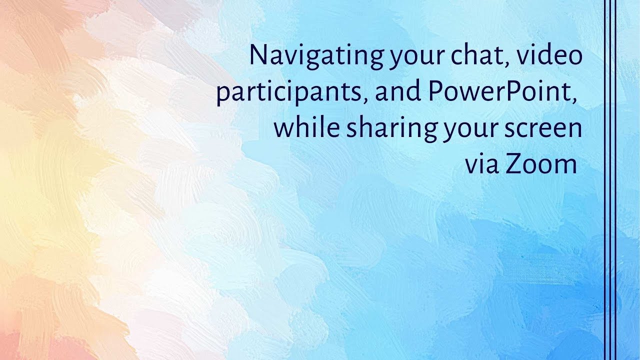 Facilitation Tips: Navigating Chat, Video & Powerpoint while Sharing ...