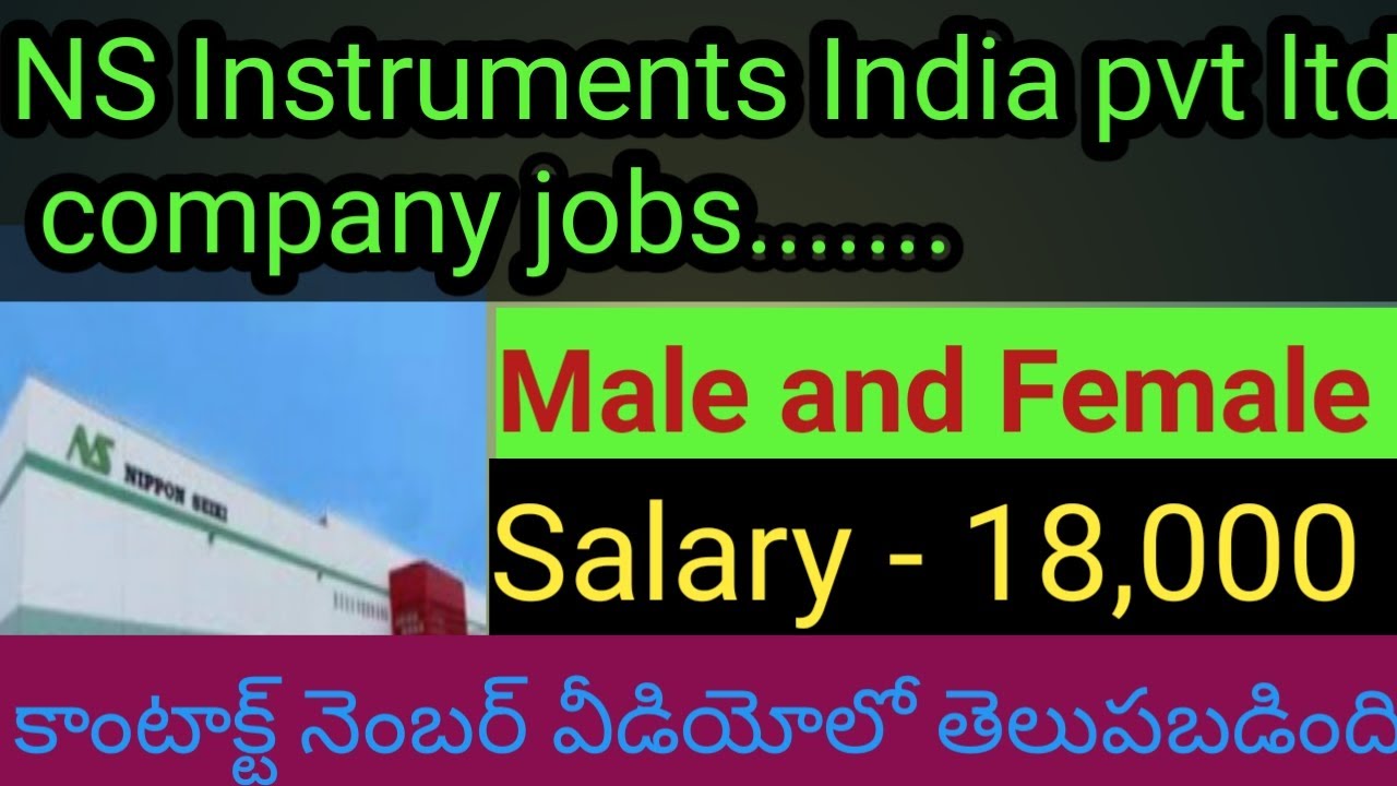Ns Instrumental Company Jobs - Sricity Company Jobs - Male And Female ...