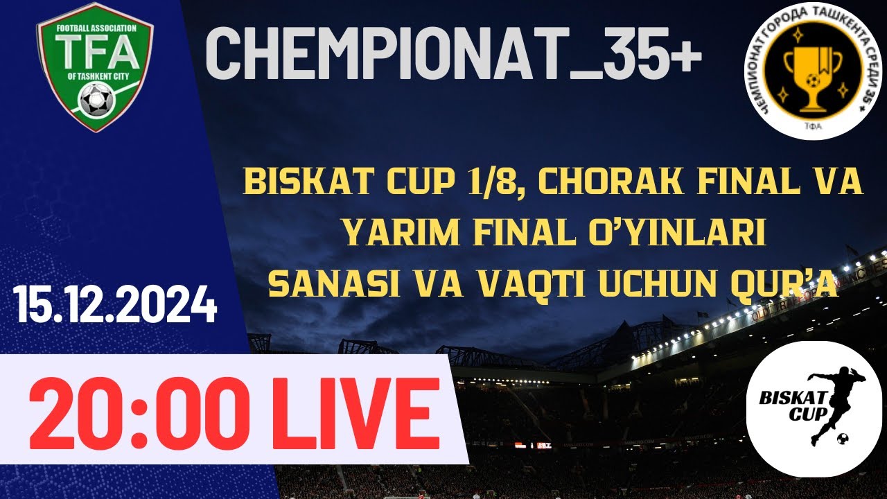 BISKAT CUP 1/8, CHORAK FINAL VA YARIM FINAL O'YINLARI SANASI VA VAQTI ...