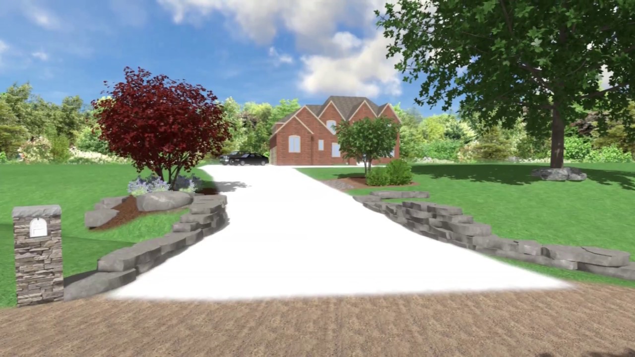 Driveway Landscaping - Stone Bridge - Retaining Wall - Earth ...