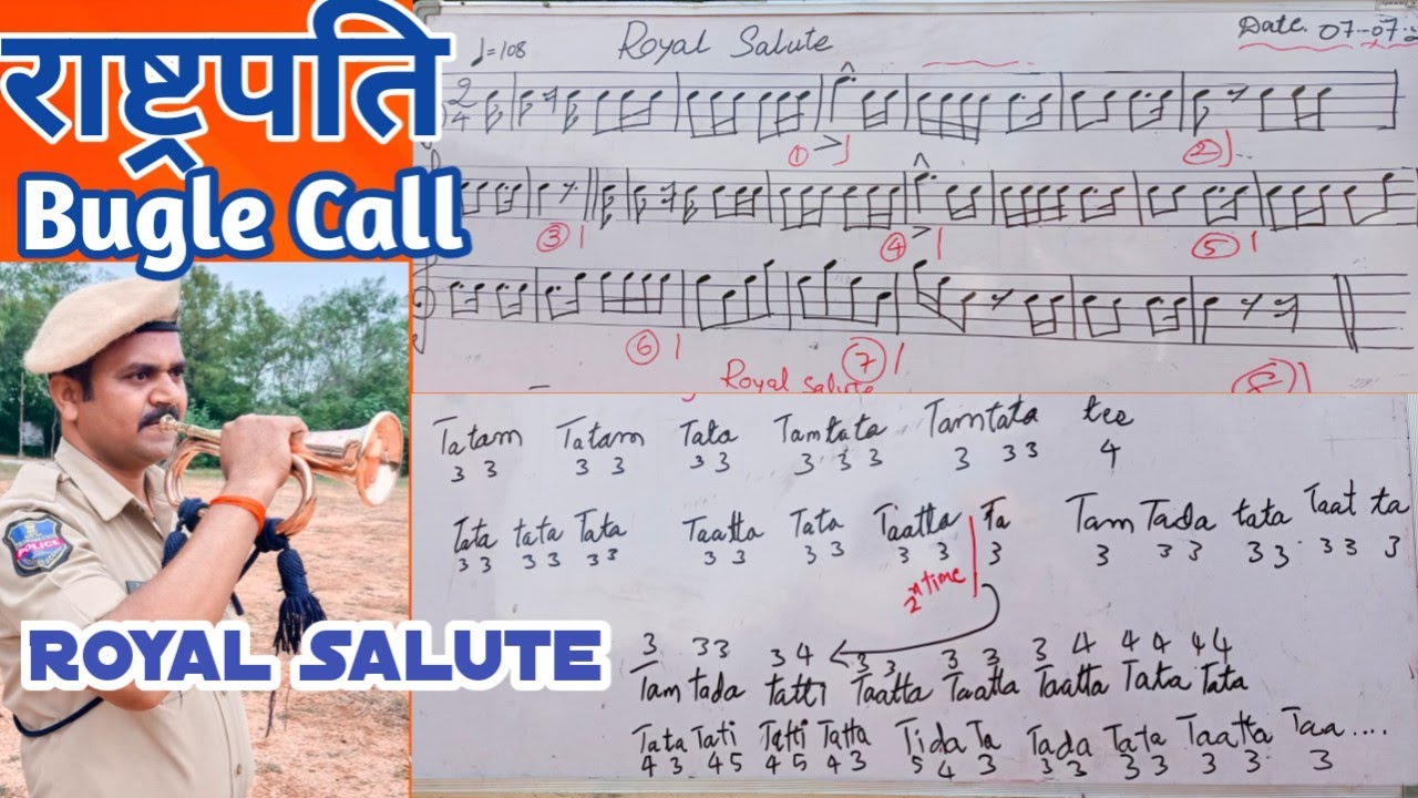 Royal Salute Bugle Call ||How to learn Rashtrapati Bugle Call By ...