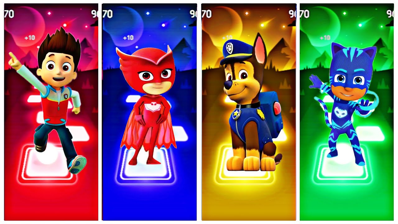 Tiles hop Paw patrol Vs Pj masks Vs Paw patrol Vs pj masks - YouTube