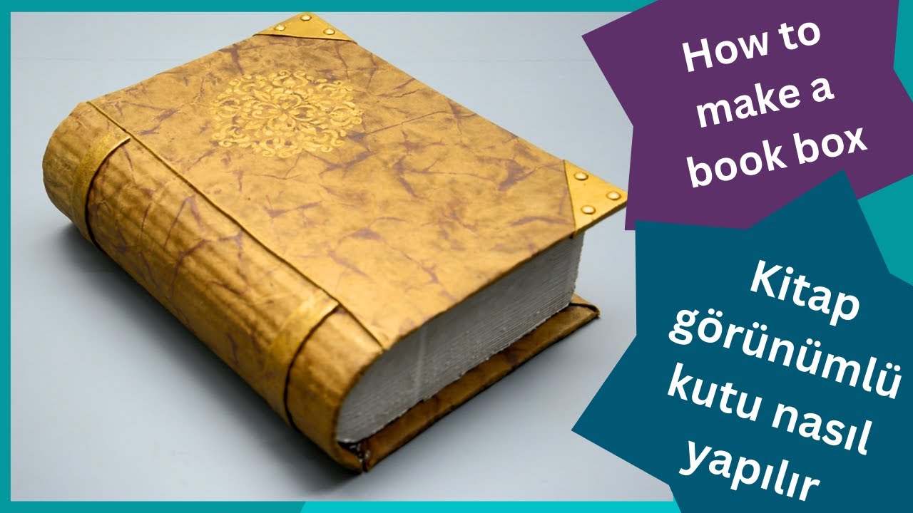 Kartondan kitap şeklinde kutu nasıl yapılır || How to make a book box ...