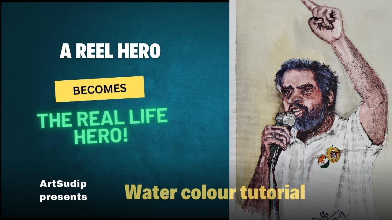 A REEL HERO BECOMES THE REAL LIFE HERO ।Water colour Tutorial - YouTube