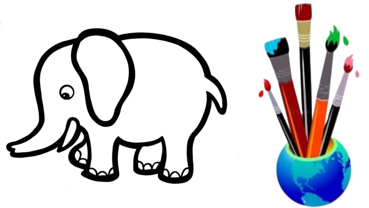 easy elephant drawing for kids|simple drawing|cute drawing|coloring ...