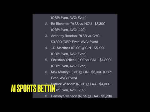 ChatGPT FOR THE WIN ! MLB 6/8/23 Early Game Player Prop 🔥🔥🔥 - YouTube