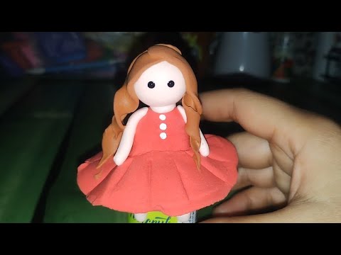 easy clay doll 😍 l easy & cute clay doll making with superclay l - YouTube