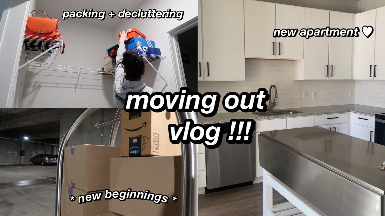 moving out vlog | packing + moving out my first apartment *emotional ...
