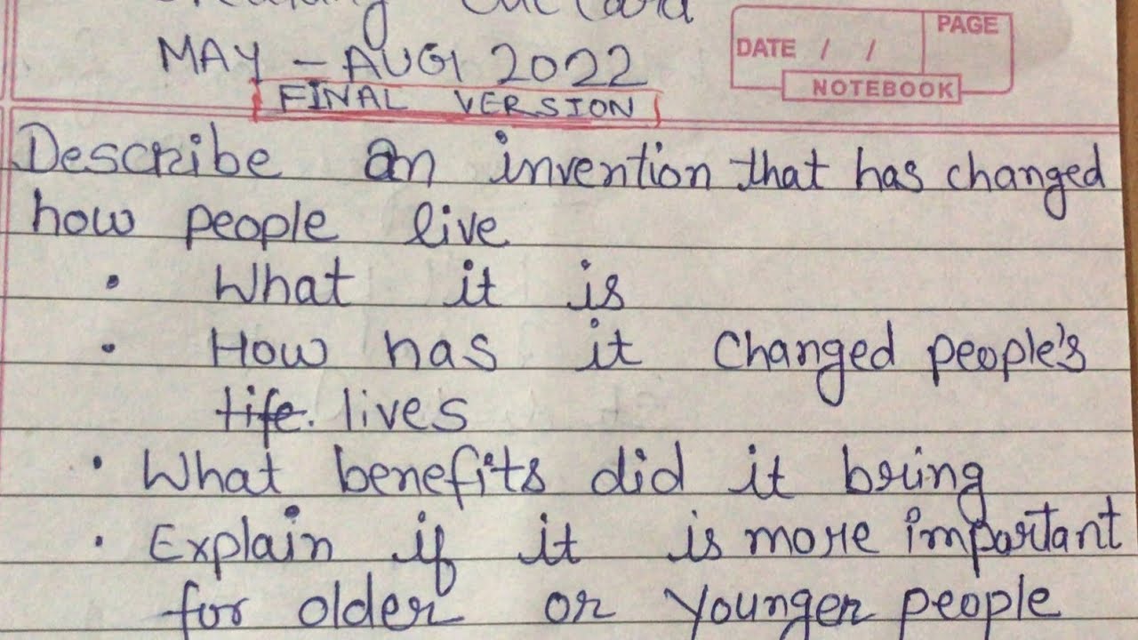 Describe an invention that has changed how people live@brilliantsielts ...