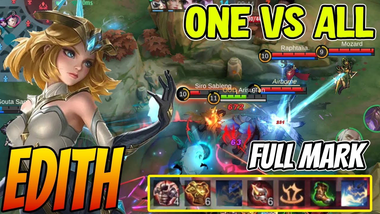 ONE VS ALL EDITH SUPER LIFESTEAL BUILD - Edith Best Build 2023 ~ MLBB ...