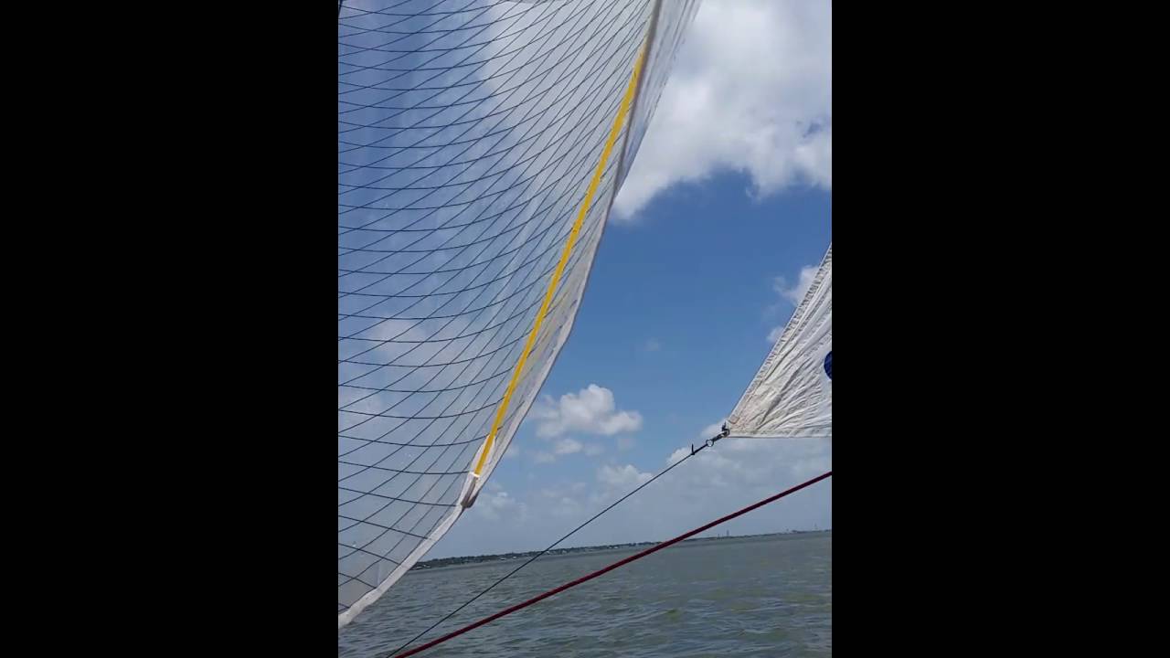 Flying the Jib Downwind on a Hobie Adventure Island - YouTube