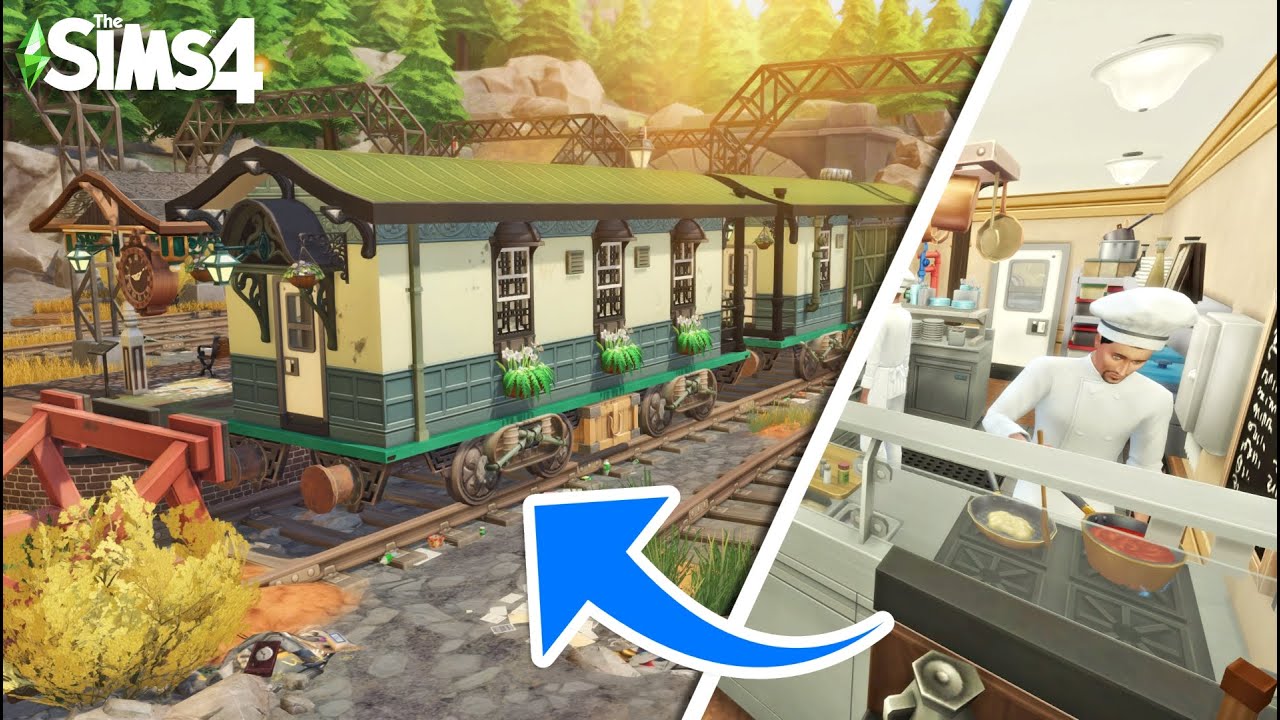 TRAIN WAGON CONVERSION Sims 4 | NO CC | The Sims 4 Speed Build - YouTube