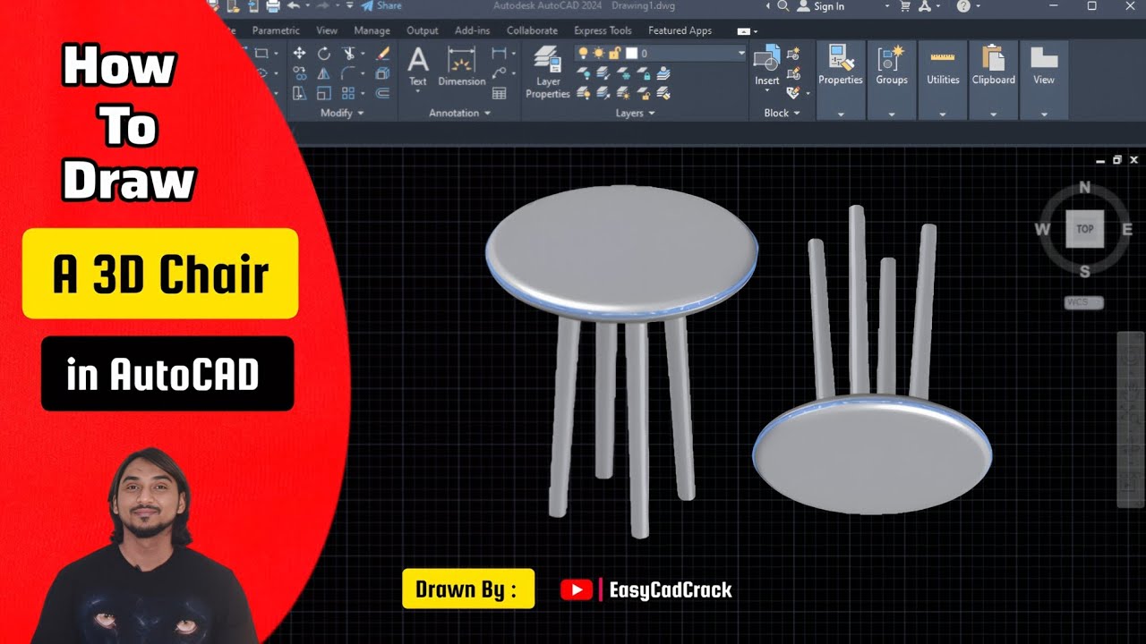 How to draw a 3D Chair | Complete Drawing Tutorial in Easy Steps ...