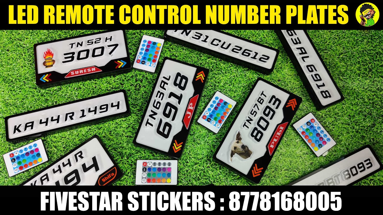 NUMBER PLATES // LED REMOTE CONTROL // PARKING WITH INDICATOR ...