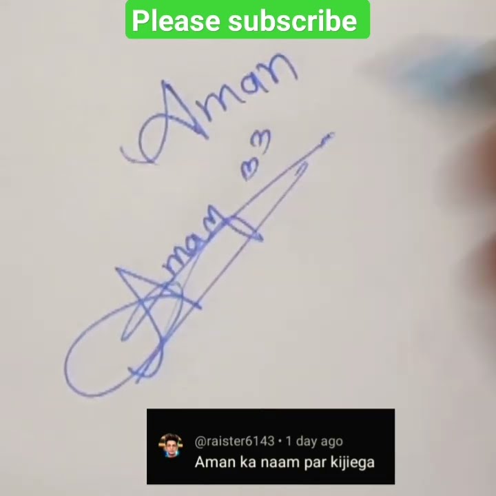 signature of aman#short#calligraphy#youtubeshort - YouTube