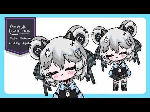 Live2d showcase 】 EvaBear0 Chibi Pixel Vtuber - YouTube