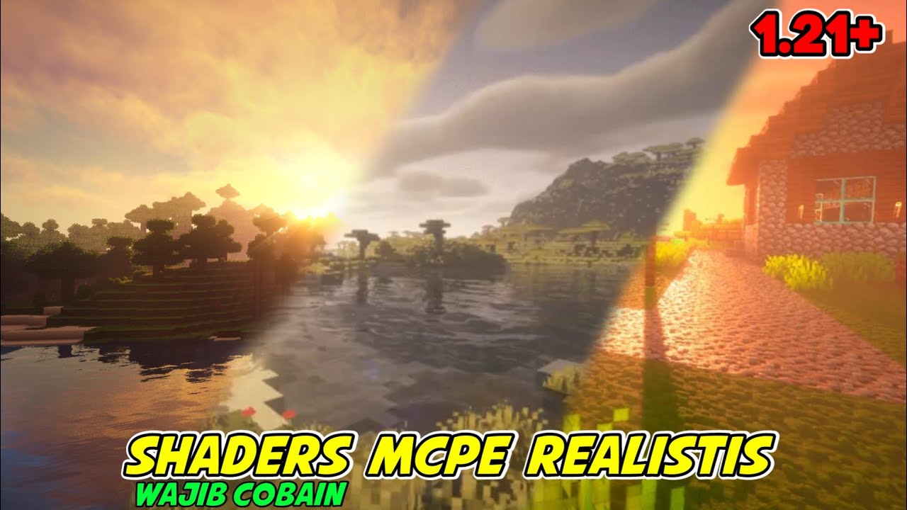 Best Realistic Shaders for MCPE 1.21+ || Shaders Hp kentang || Shader ...