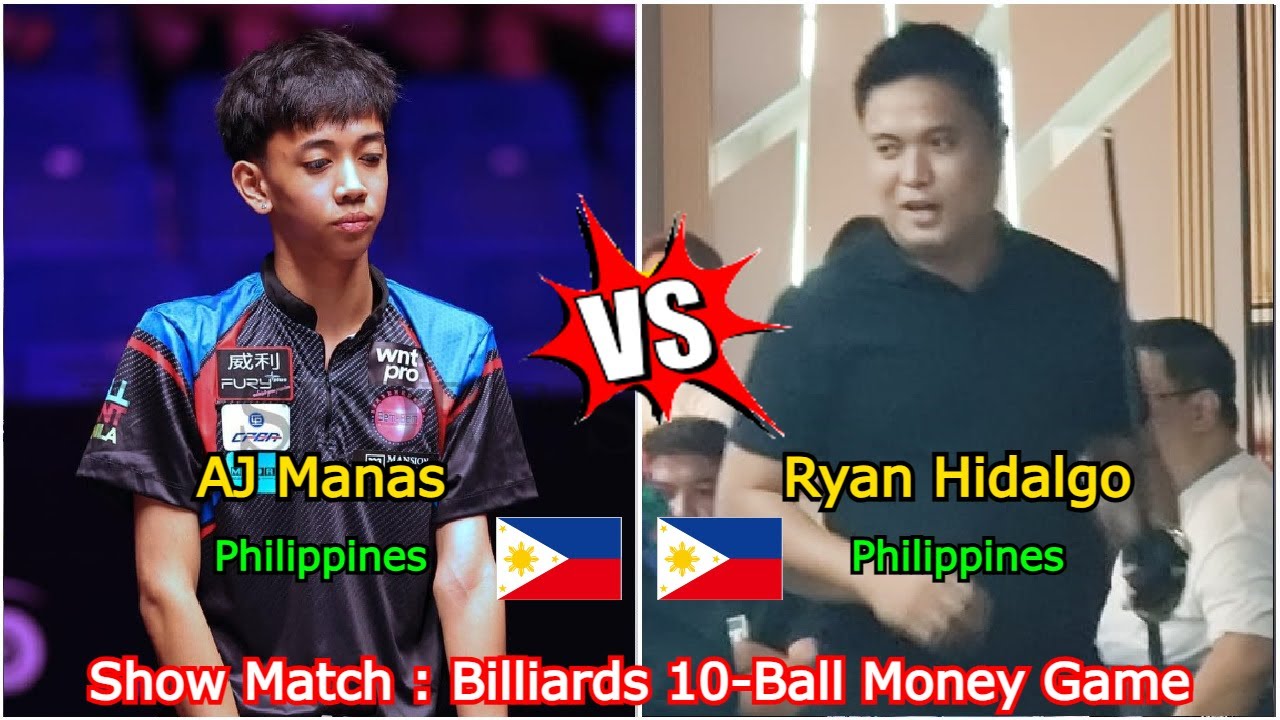 AJ Manas VS Ryan Mark Hidalgo | Show Match : Billiards 10-Ball Money Game - Race To 19 - YouTube