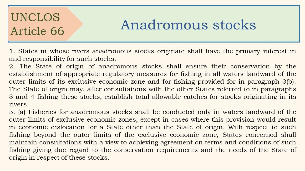 Law of the Sea Convention, Article 66, Anadromous stocks - YouTube