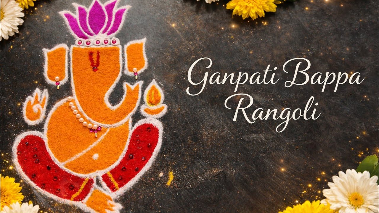 Ganpati Bappa rangoli | ganesha | Ganesh chaturthi festival # ...