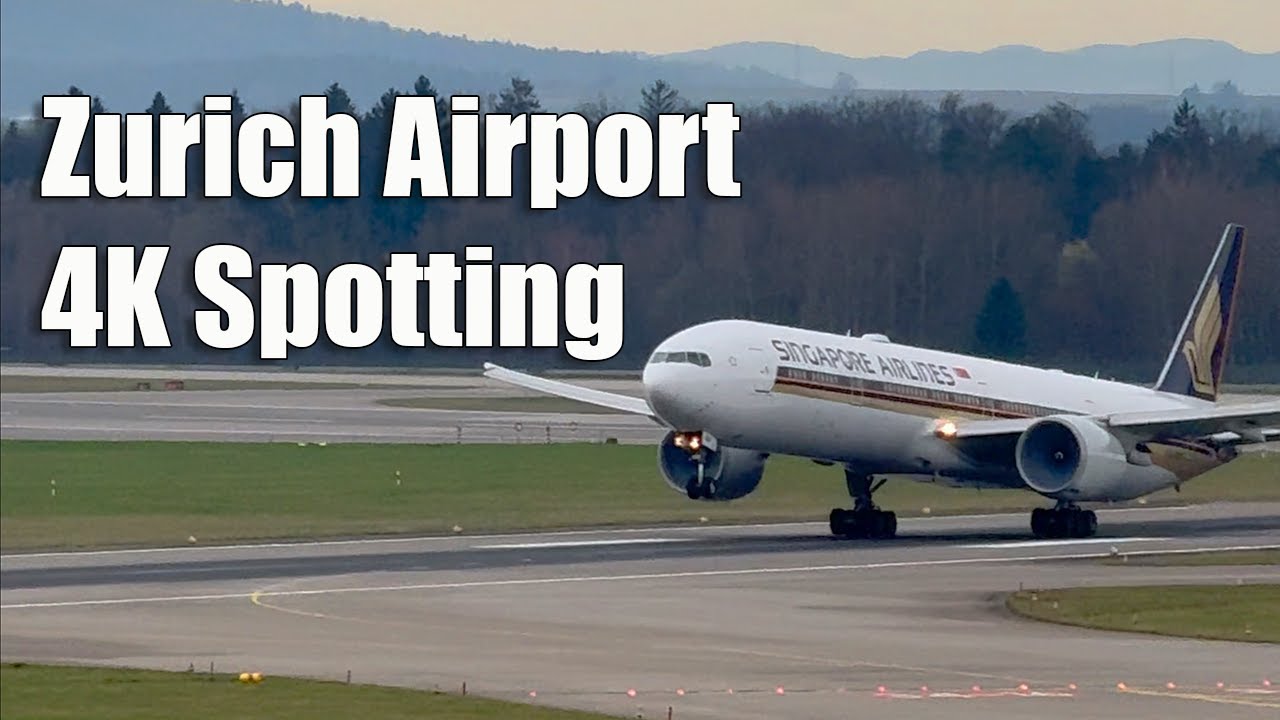 Zurich Plane Spotting on the Observation Deck 4K - YouTube