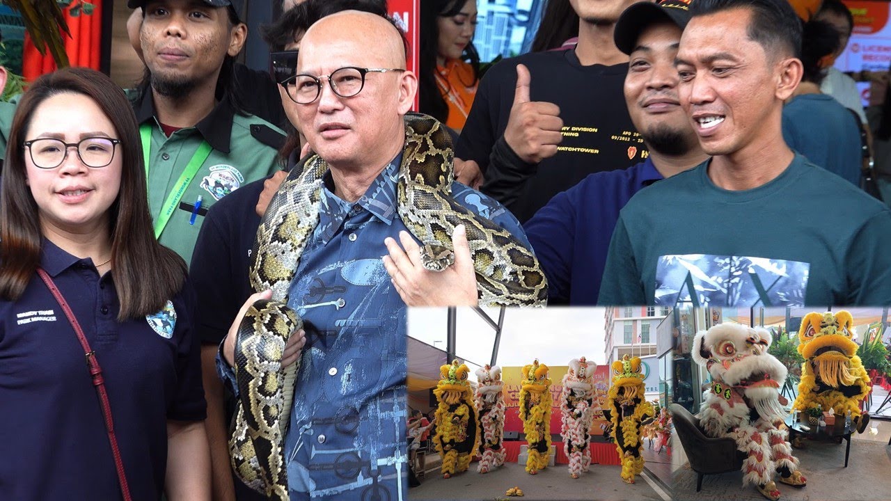 Lion Dance during 99 Legend Launching Ceremony with CEO Datuk Seri Jeff Lee playing the snake ...