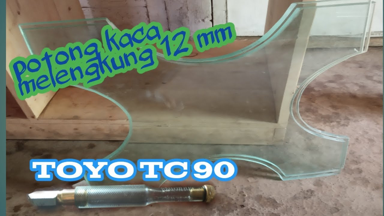 Cara potong kaca melengkung 12 mm - YouTube